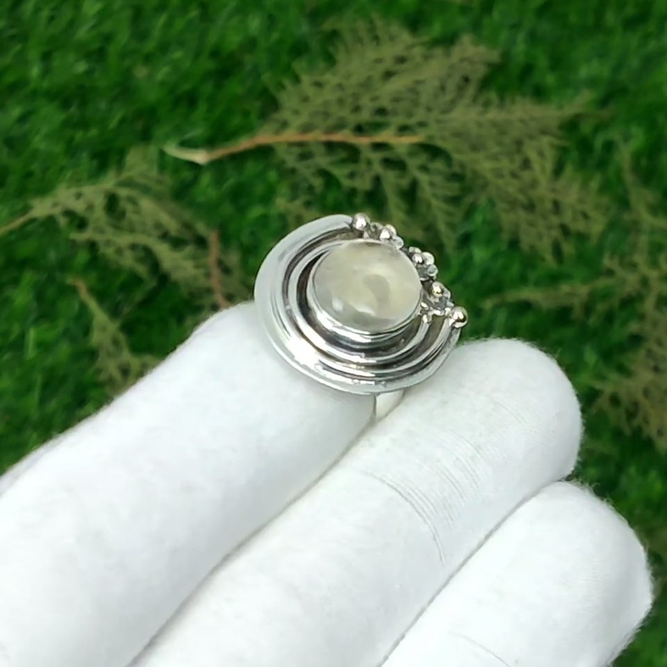 Christmas Sale 925 Silver Crystal Quartz Gemstone Stackable Ethnic Ring ...