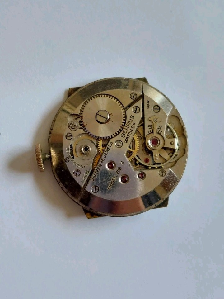 Vintage Benrus Manual Wind 15 Jewels Model BB3 Wrist Watch Movement For ...