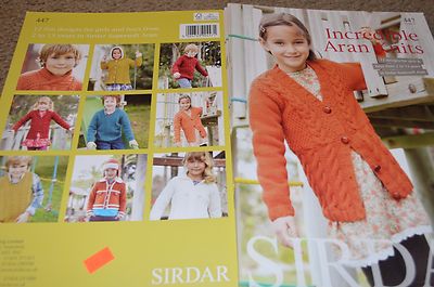 Sirdar Knitting Pattern Book 447 Incredible Aran Knits 12 designs 2-13 ...