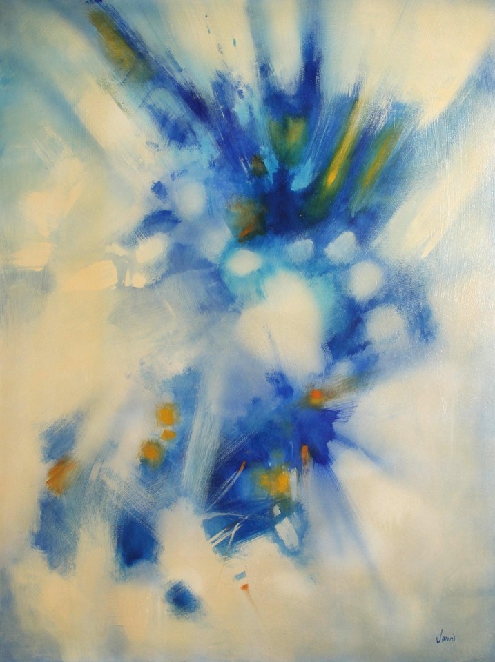 Unknown Artist, Blue Light Abstract, Oil on Board, signed l.r | eBay UK