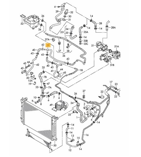NEW GENUINE VW TOUAREG 2007-2010 PHAETON 2009-2016 COOLANT WATER LINE ...