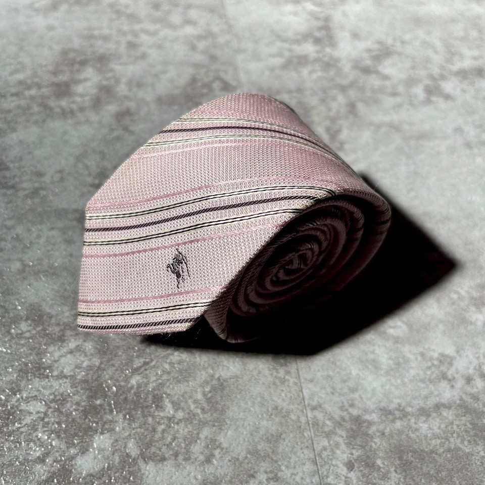 Burberry Regimental Stripe Tie with Logo, Narrow, Pink, Ships from ...