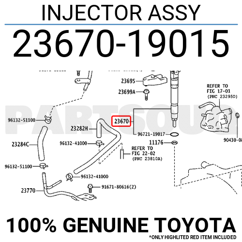 2367019015 Genuine Toyota INJECTOR ASSY 23670-19015 | eBay