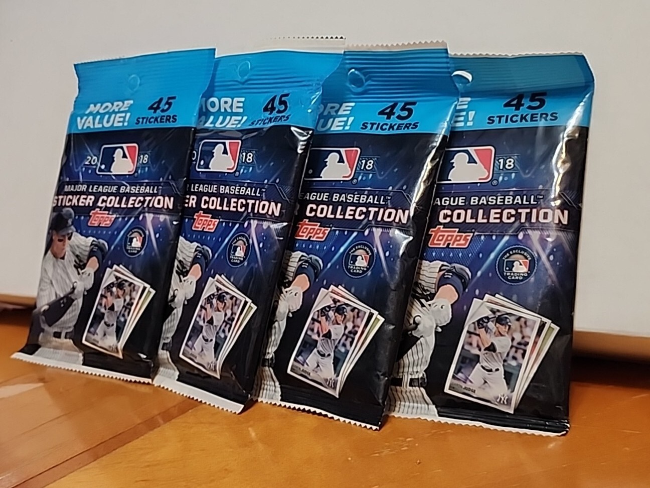 (4) 2018 TOPPS MLB STICKER COLLECTION PACKS - SEALED - 45 STICKERS IN ...
