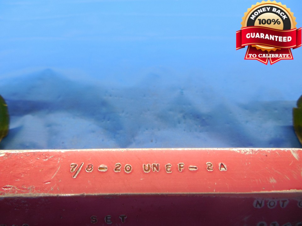 7/8 20 UNEF 2A SET THREAD PLUG GAGE .875 GO NO GO P.D.'S = .8412 ...