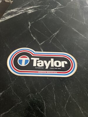 Vtg 80s 90s TAYLOR AUTOMOTIVE CABLE WIRE DECAL STICKER NHRA Racing Drag ...