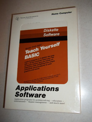 NEW TI-99/4A TI-99/4 Disk TEACH YOURSELF BASIC Diskette Software NOS ...
