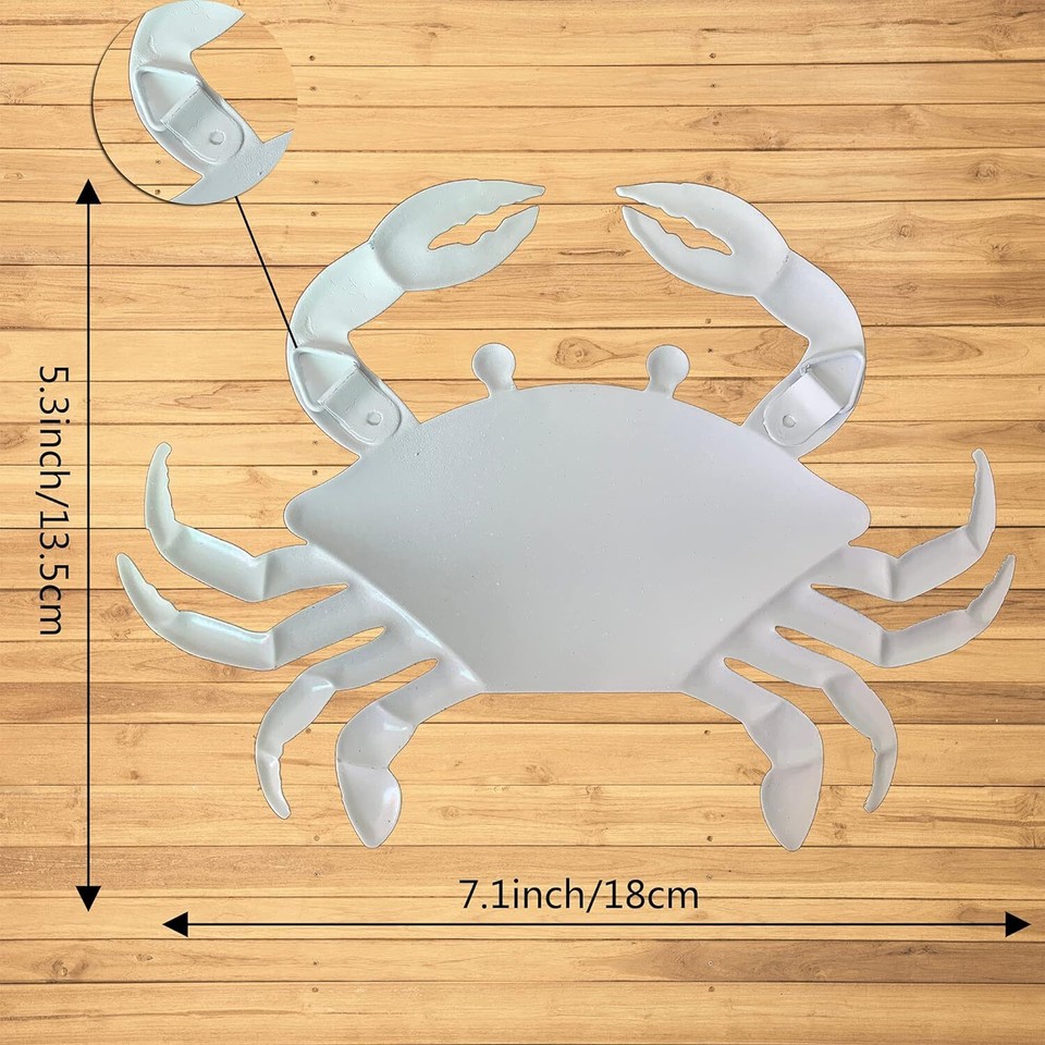 4Pack Crab Wall Decor Metal Crabs Bar Art Wall Coastal Sculptures ...