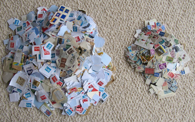 Job Lots - UK & Worldwide Stamps - Kiloware - 890g on paper + 140g off ...