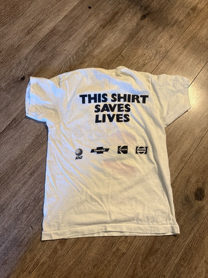 Vintage 1985 Live Aid T Shirt White Queen Freddie Mercury Saves Lives ...