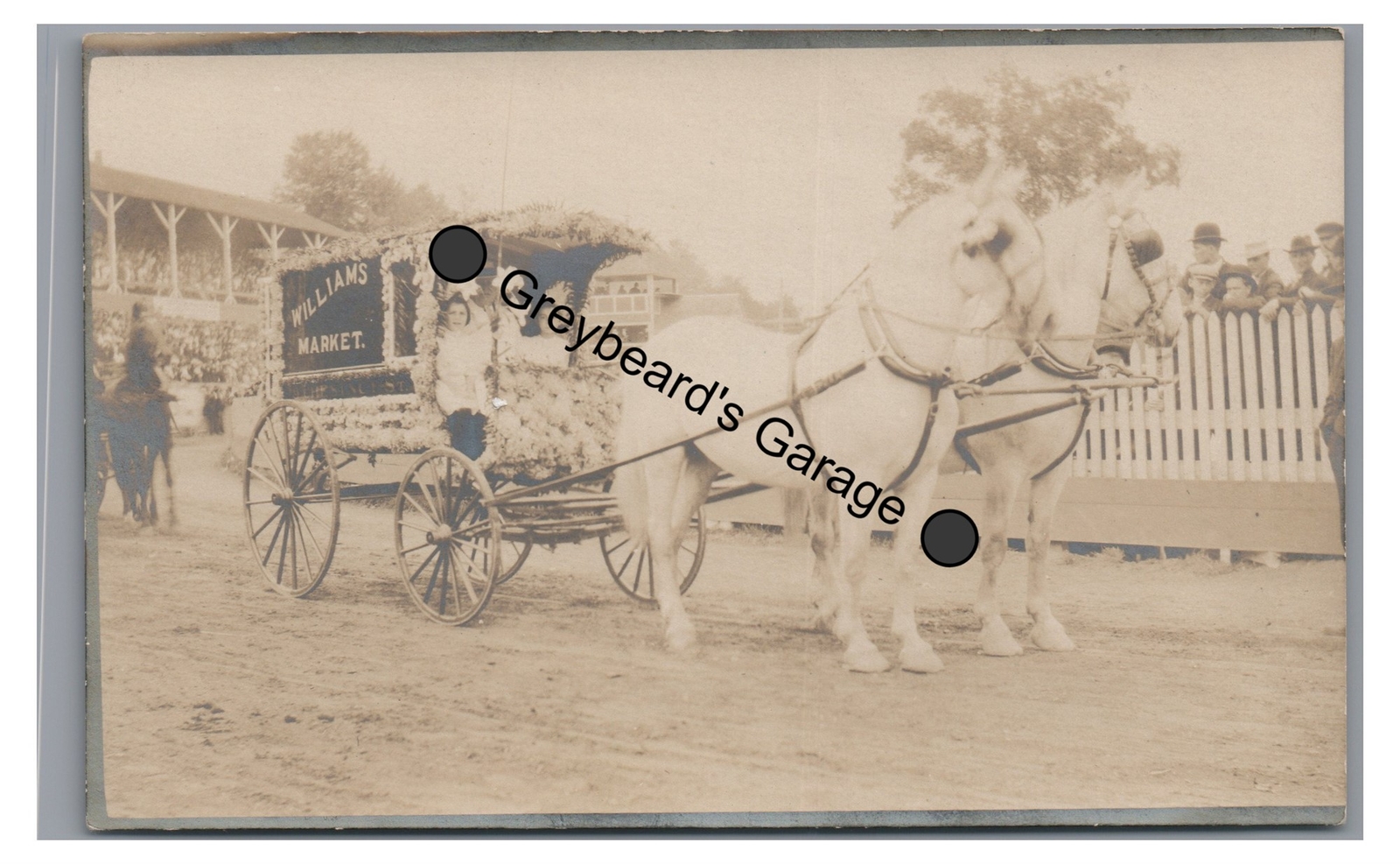 RPPC Williams Market Horse Drawn Wagon Fairground ONEONTA NY Real Photo ...