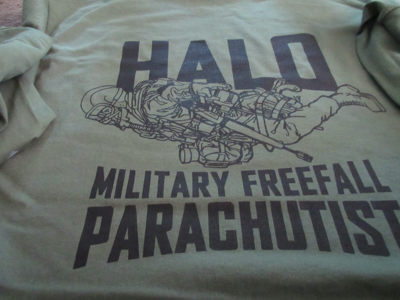 HALO Military FREEFALL Parachutist T-Shirt 2X Long Sleeve US Design 6oz ...