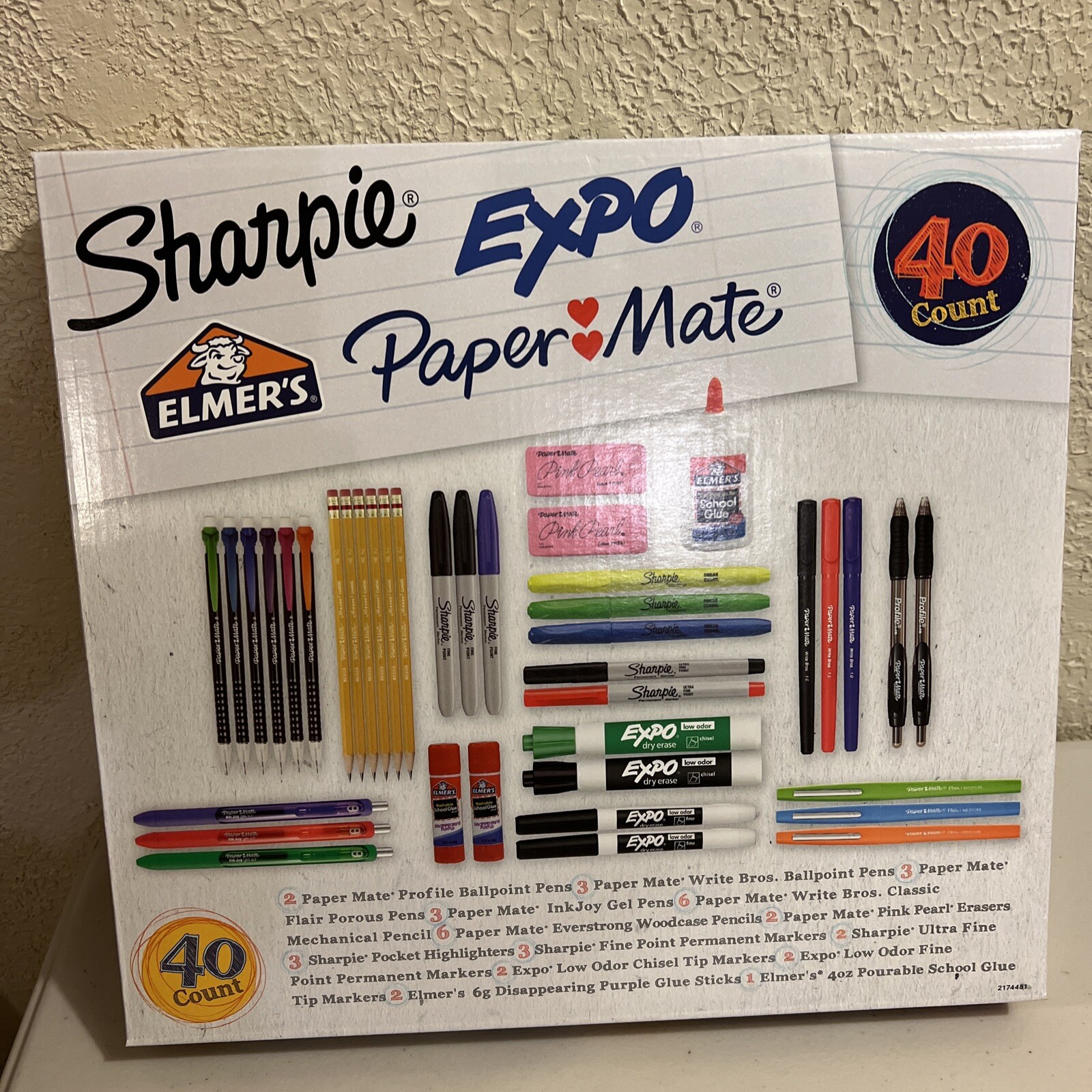 40 Count Sharpie Expo Elmer’s Paper Mate School Glue Profile Pens ...