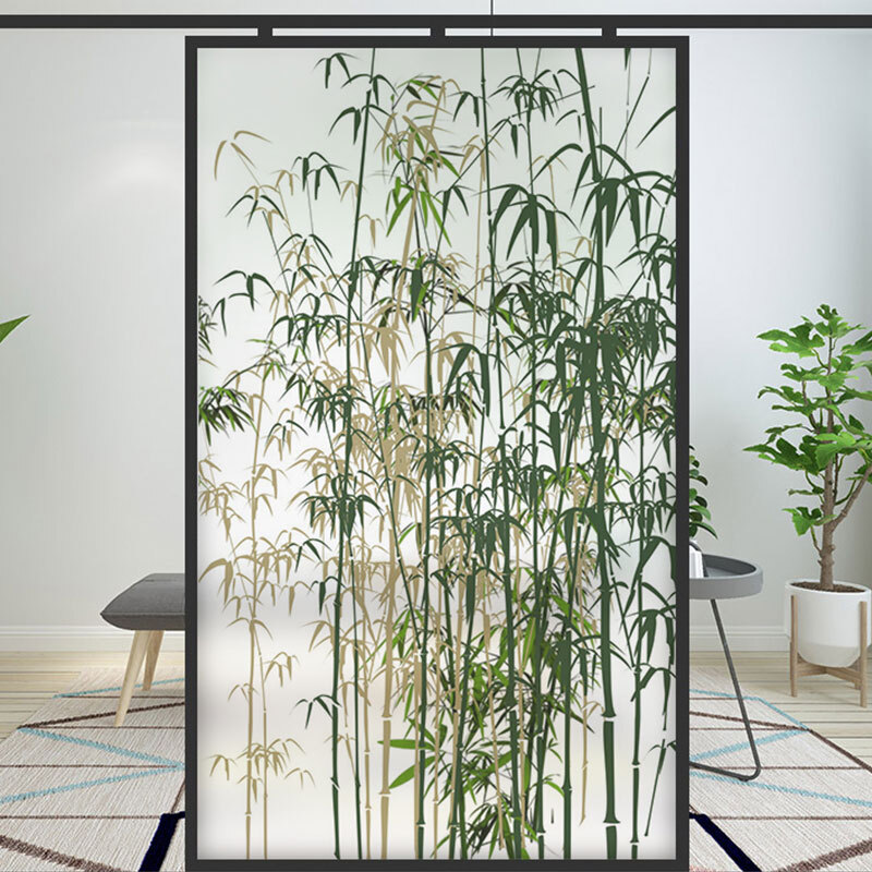 Bamboo Stained Glass Films Windows Film Static Cling Decor Chinese ...