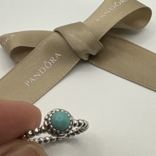 PANDORA Turquoise December Blooms Bubble Ring #190854TQ Retired 190854 ...