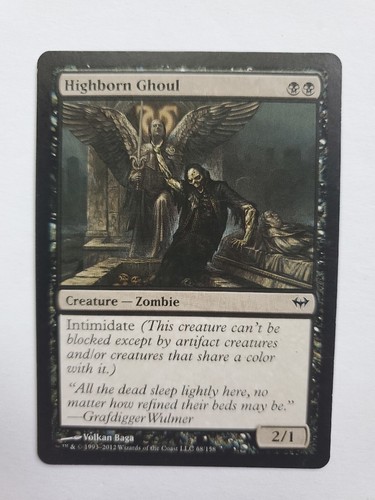 MTG Magic The Gathering Card Highborn Ghoul Creature Zombie Black Dark ...