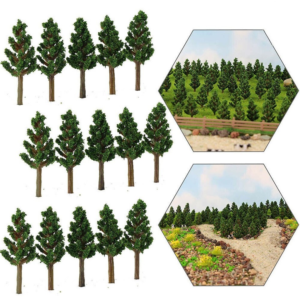 Model Pine Trees Model Tree 100Pcs 3.8CM Diorama Toy Green Tree Models ...
