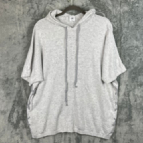 CAbi Speckled In Stitches Pullover Lace Up Hooded Sweater #3473 Women's ...