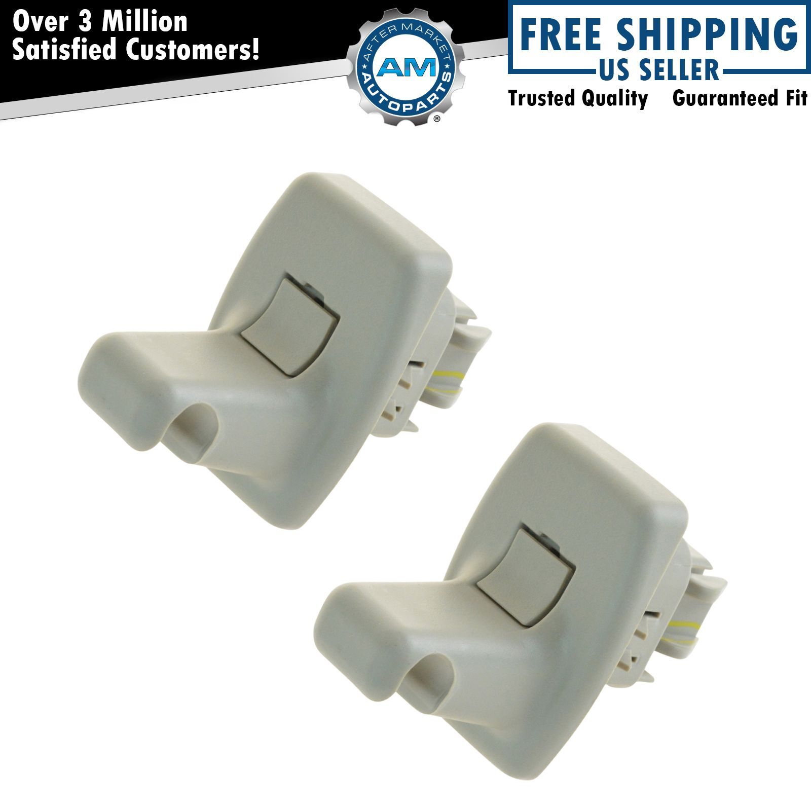 OEM Sun Visor Retainer Clip Pair LH Driver & RH Passenger Gray for ...