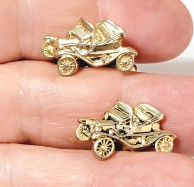 Vintage Model T Car Cuff Links Gold-tone Figural Cufflinks Mens Jewelry ...