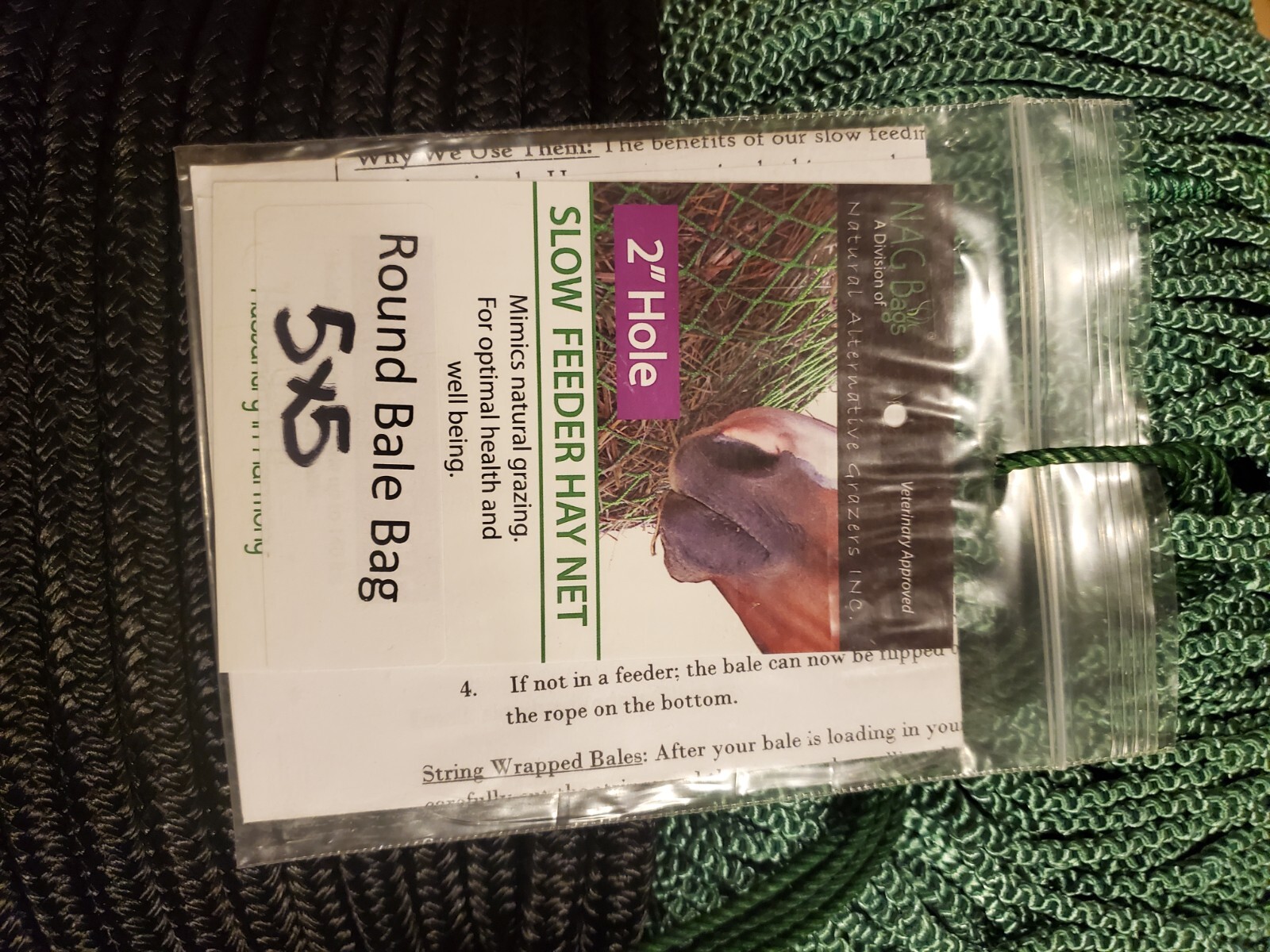 NEW Nag Bag Round Bale Hay Net Feeder 5x5 | eBay