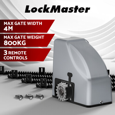 LockMaster Electric Sliding Gate Opener 800KG Automatic Motor Remote ...
