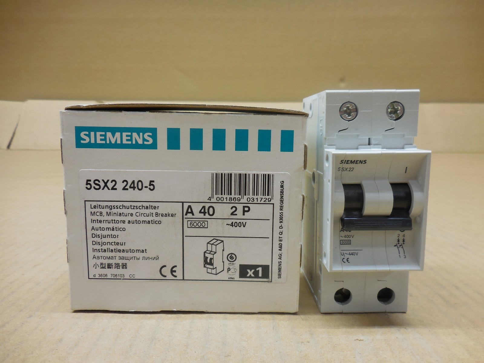 1+SIEMENS+5SX2+240-5+5SX22405+CIRCUIT+BREAKER+40A+2P+400V+MCB+%2820+IN ...
