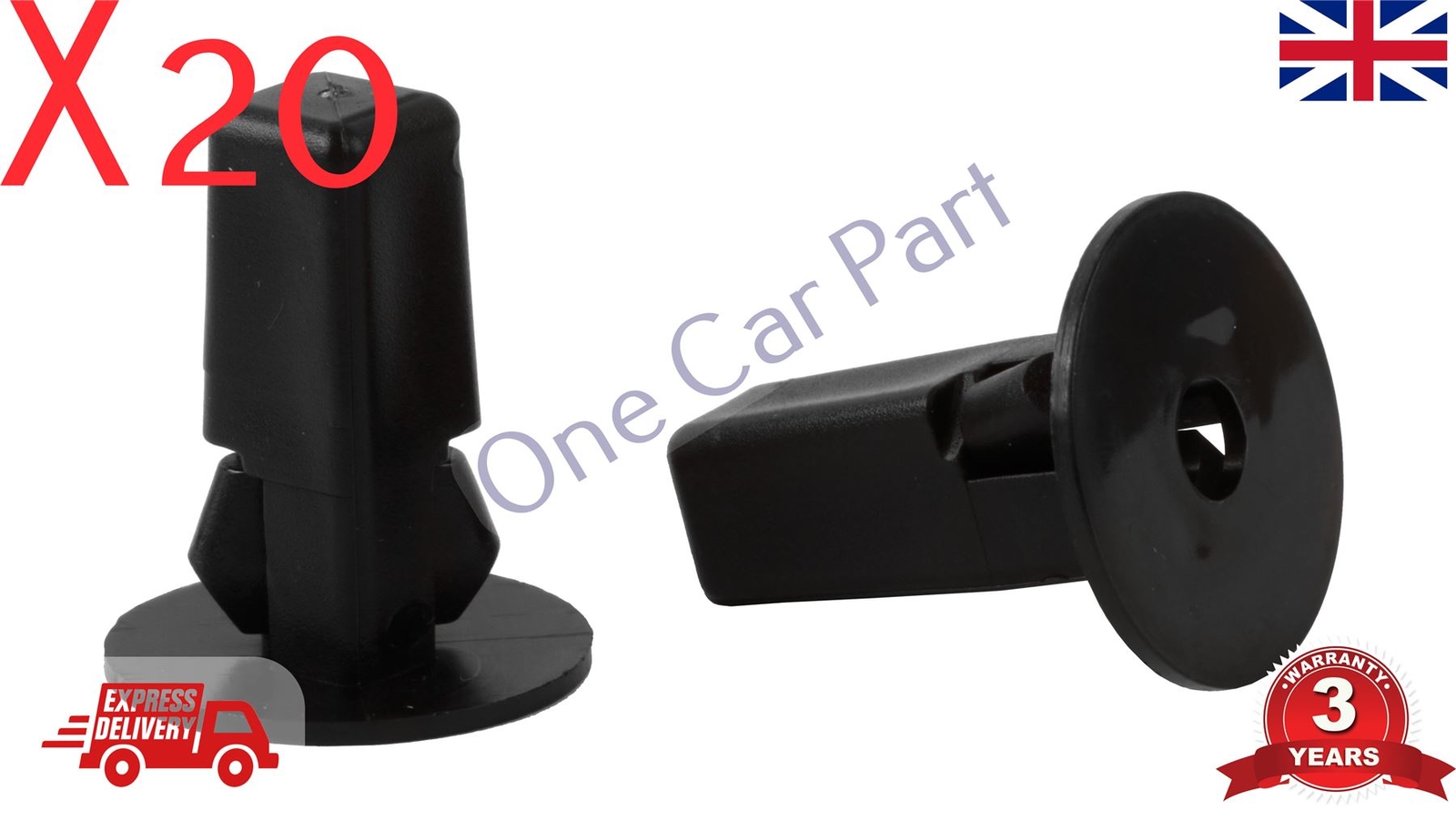 20 x Wheel Arch Liner Clips, Moulding Clip, Bodywork Fastener For ...