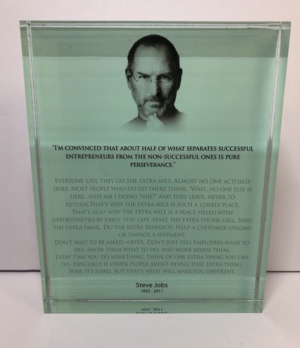 Steve Jobs Plexiglass Memorial Plaque Apple Corp CEO Entrepreneur Tech ...