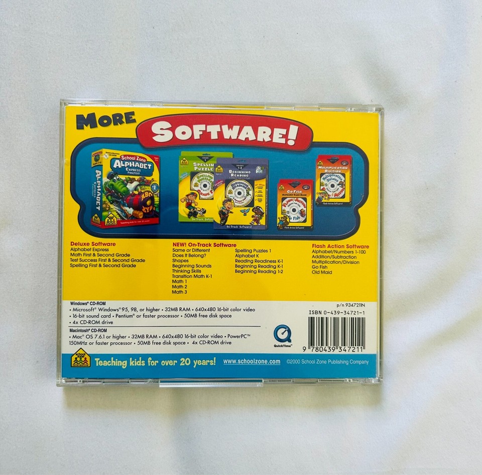 School Zone Transition Math On-Track Software Grades K-1 CD ROM. CD25 | eBay