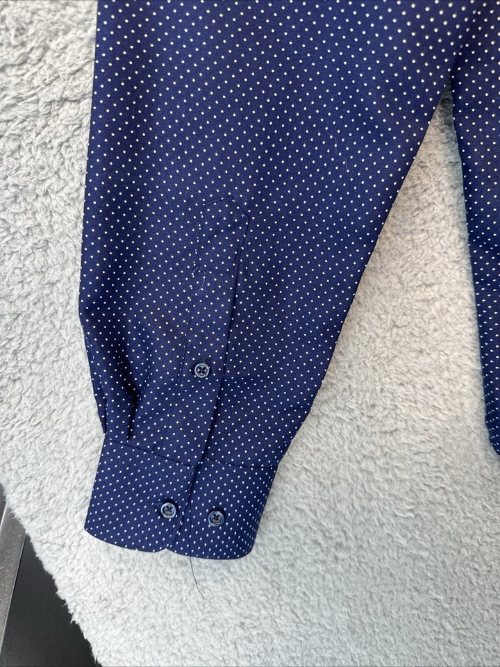Calabrum London L/S Button Up Shirt Men’s Size 14-14.5 Small Blue ...