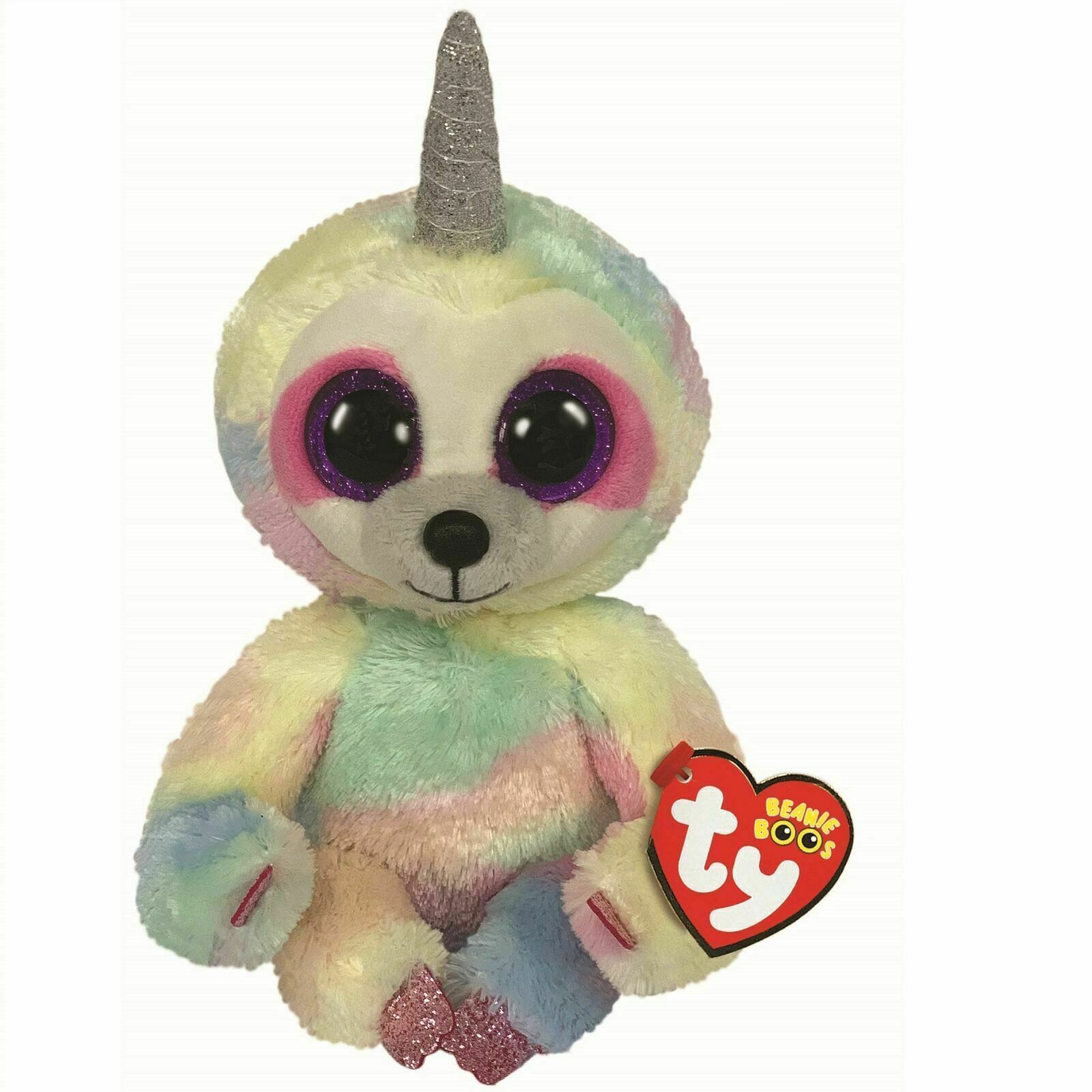 2019 TY Beanie Boos 9" Medium COOPER Unicorn Horn Sloth Plush w/ Ty ...