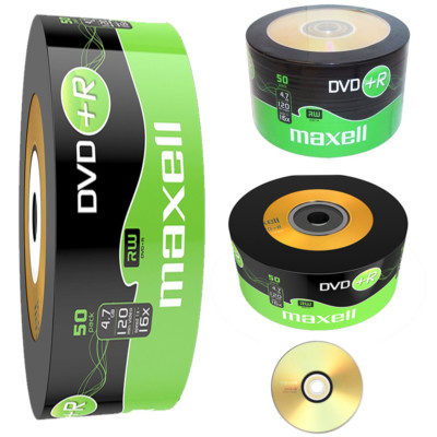 GENUINE MAXELL DVD+R 50 PACK BLANK DISCS RECORDABLE DVD 16x 4.7GB 120 ...