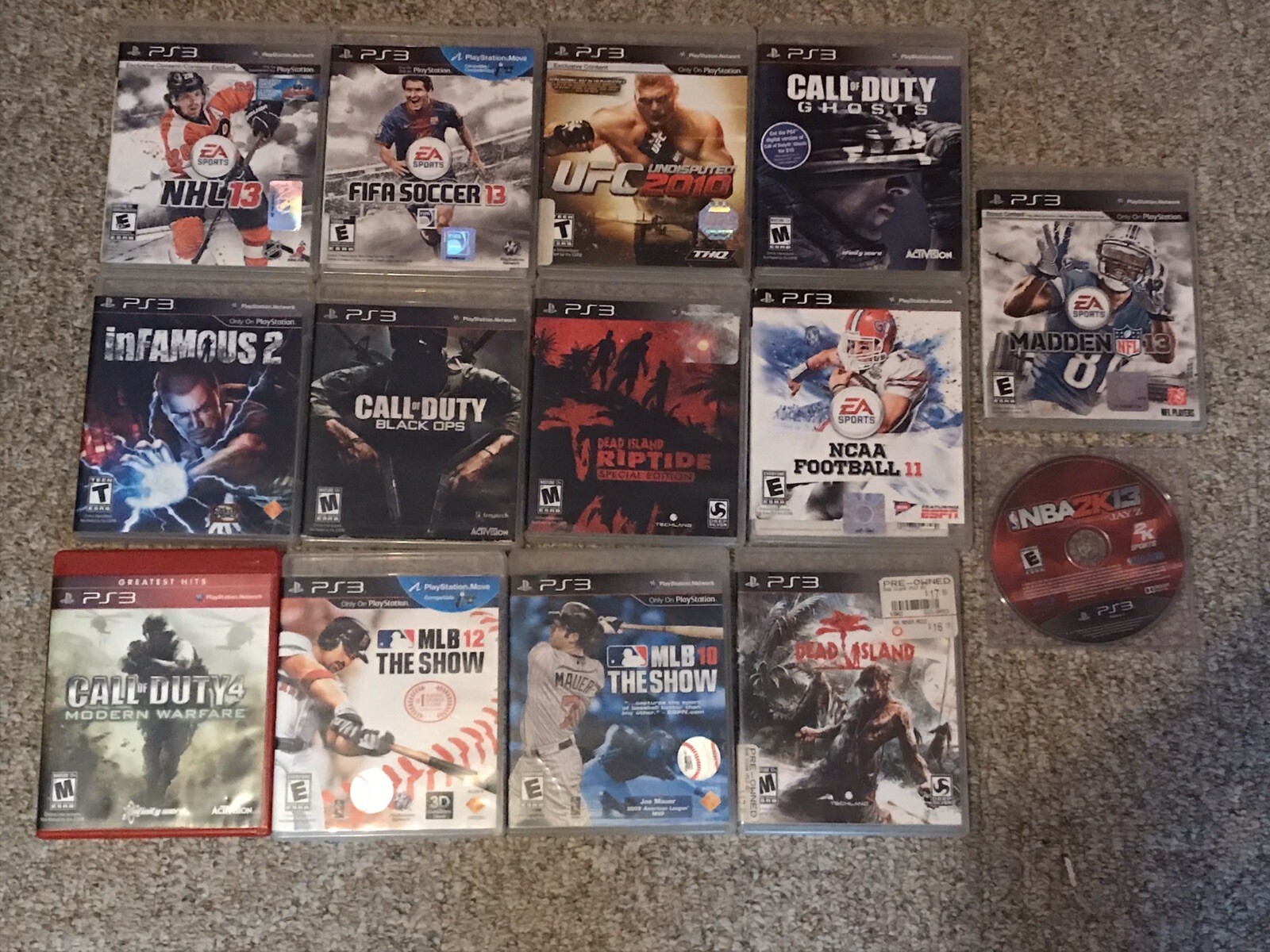 USED SONY PLAYSTATION 3 PS3 VIDEO GAME DISCS EA SPORTS NHL FIFA COD 2K ...