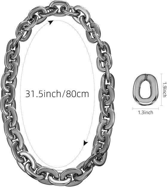 Hip Hop Large Thick Acrylic Plastic Cuban Link Chain Jewelry Necklace ...