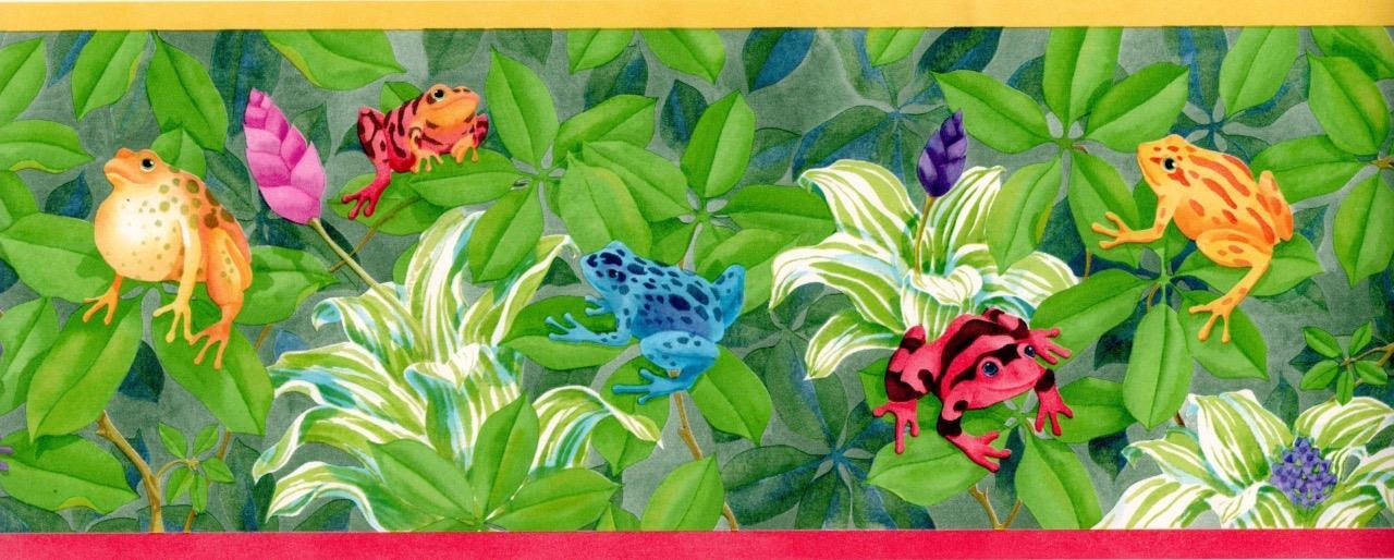 Tropical Tree Rainforest Frogs Wallpaper Border 15' L x 6 7/8" W ...
