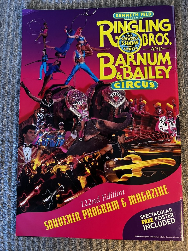 Ringling Bros Barnum & Bailey Circus 1993 Program, 122nd Edition Poster ...
