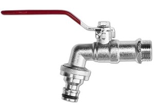 3/4" BSP Lever Outside Garden Tap Brass Nickle Plated Automatic ...