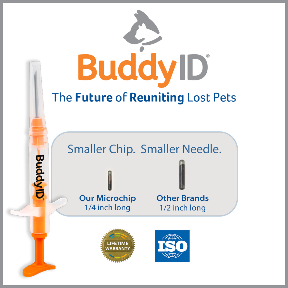Buddy-ID MINI Pet Microchip - 134kHz, ISO Compliant Pet Identification ...