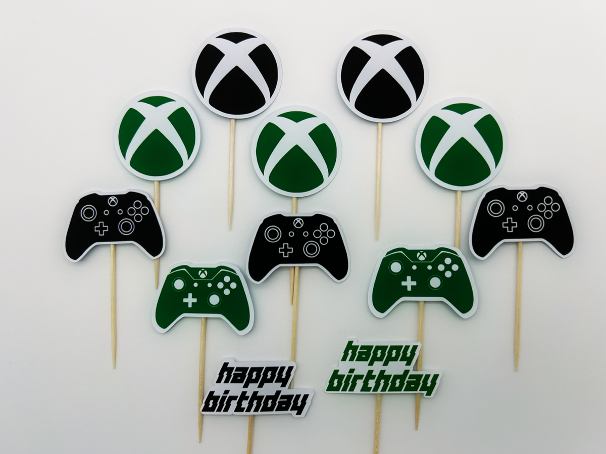 Xbox Cupcake Cake Ideas Gaming Theme Edible Premium Wafer Paper Cake