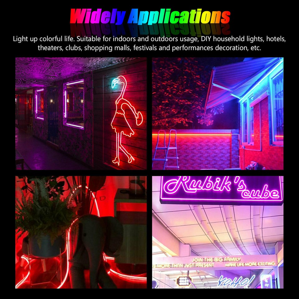 12V LED Silicone Neon Rope Light Strip Waterproof Indoor/Outdoor Xmas ...