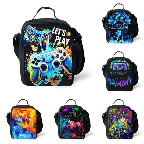 Personalised Game controller Insulated Lunch Bag School Snack Food Box ...