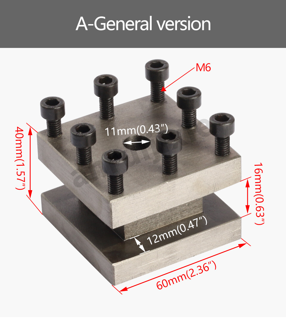 Lathe Four-position tool post 60mm/Tool Holder/Square Tool Post Rest ...