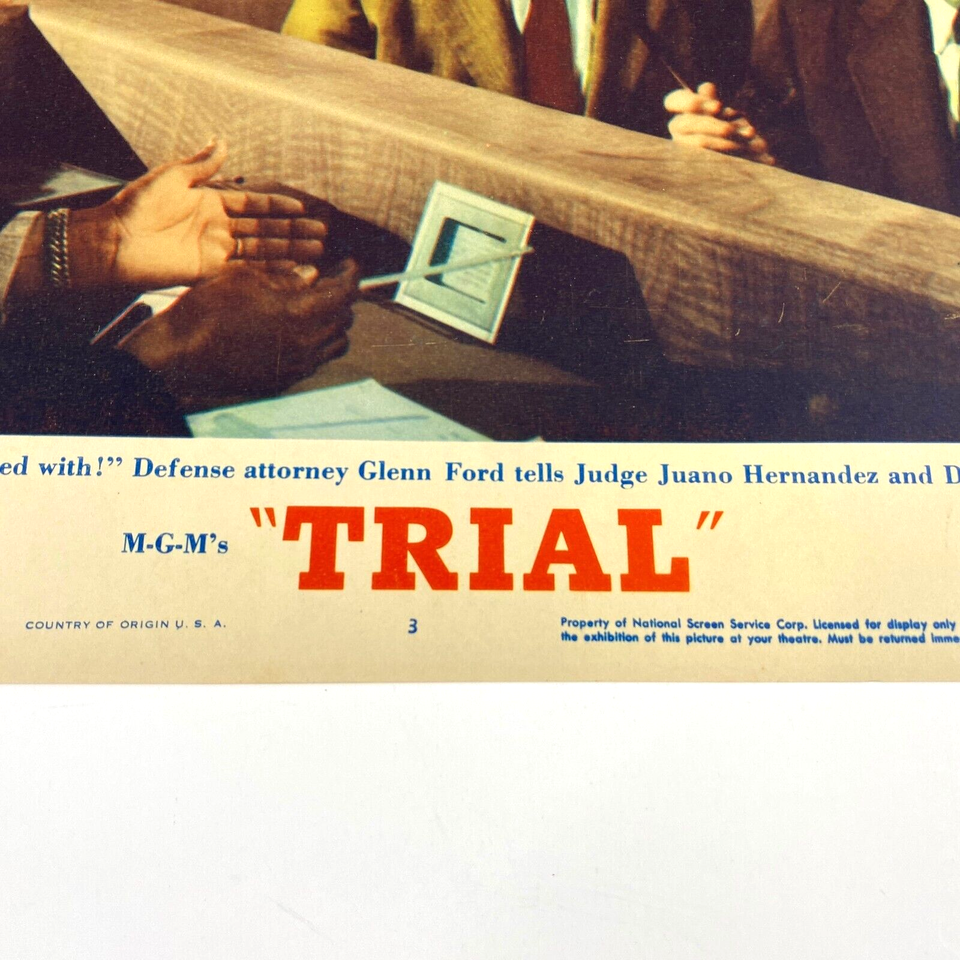 Trial 1955 Lobby Card Movie Poster Glenn Ford Dorothy McGuire Mark ...