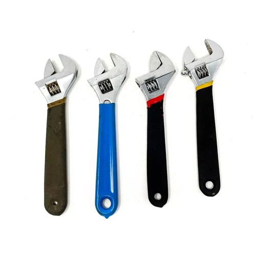 4 Pcs Assorted 8 in Adjustable Wrenches Tool Set, Rubber Grip | eBay