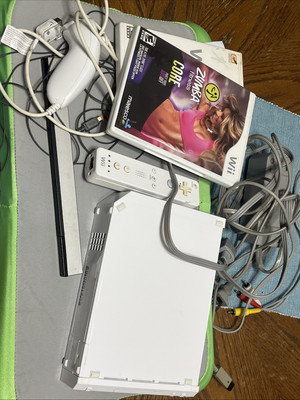 Nintendo Wii Console w/ Wii Fit Controller And Cords Tested & Working ...