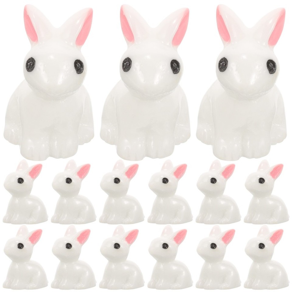100pcs Miniature Rabbit Decorations Bonsai Rabbit Models rabbit resin ...
