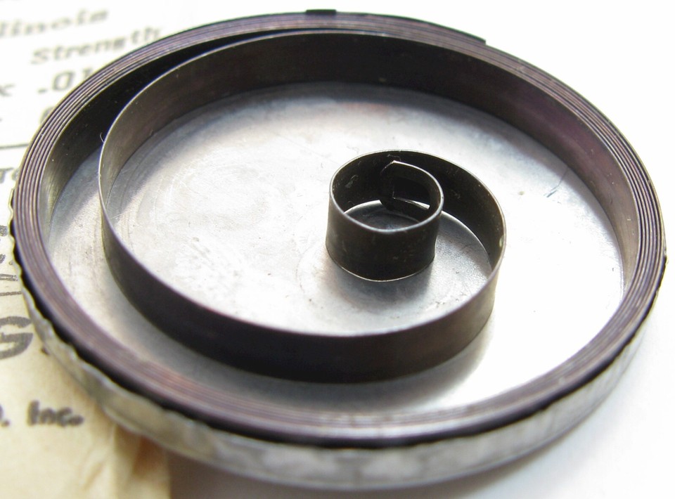 Illinois 16s 47309 T end Mainspring 1 piece * blue alloy * | eBay