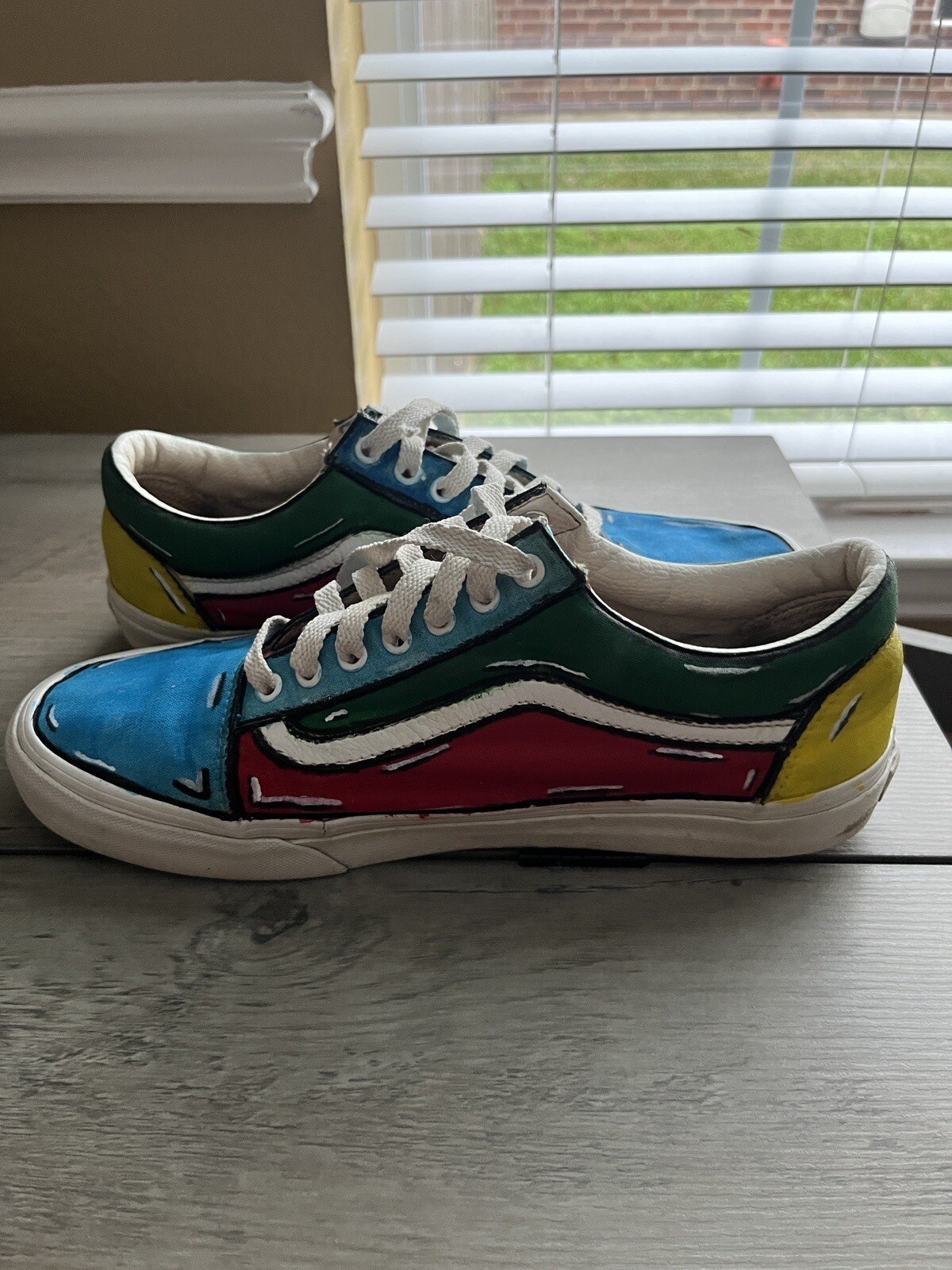 Multi Colored vans old skool Cartoon Custom Shoes. M… - Gem
