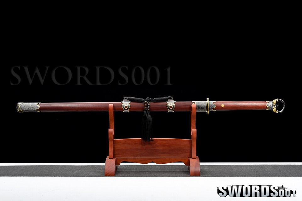 red wood Ring-pommel Dao Chinese Sword Damascus folded Steel blade | eBay